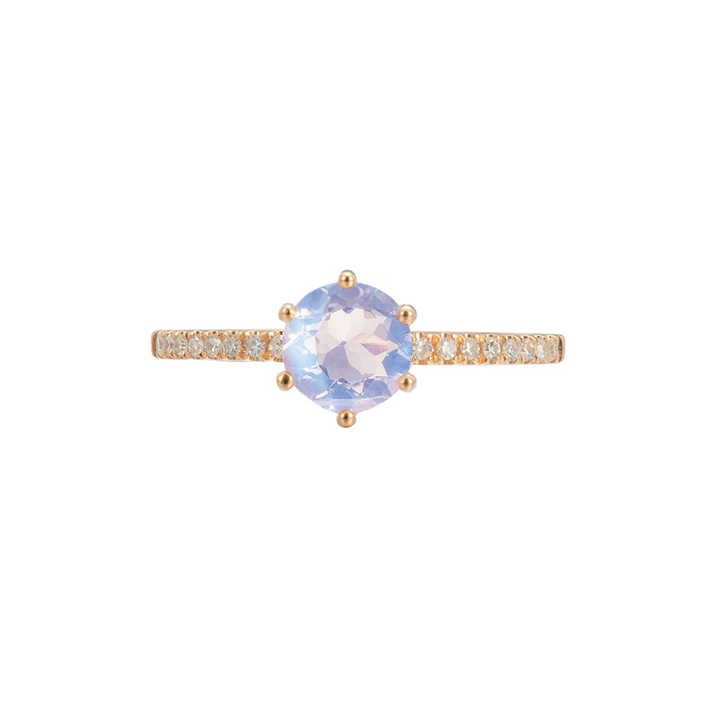 Crescent Moon Art Deco Moonstone Ring - Eden – Sunday Island Jewelry